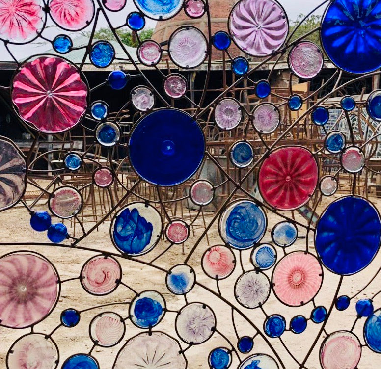 Funky Fencing 'Hyacinth Riot' ~ 1.2m square– Kitengela Glass