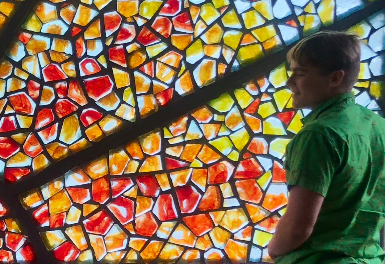 Dalle de Verre 'Sunrise' panel ~ 3.2m x 1.6m – Kitengela Glass