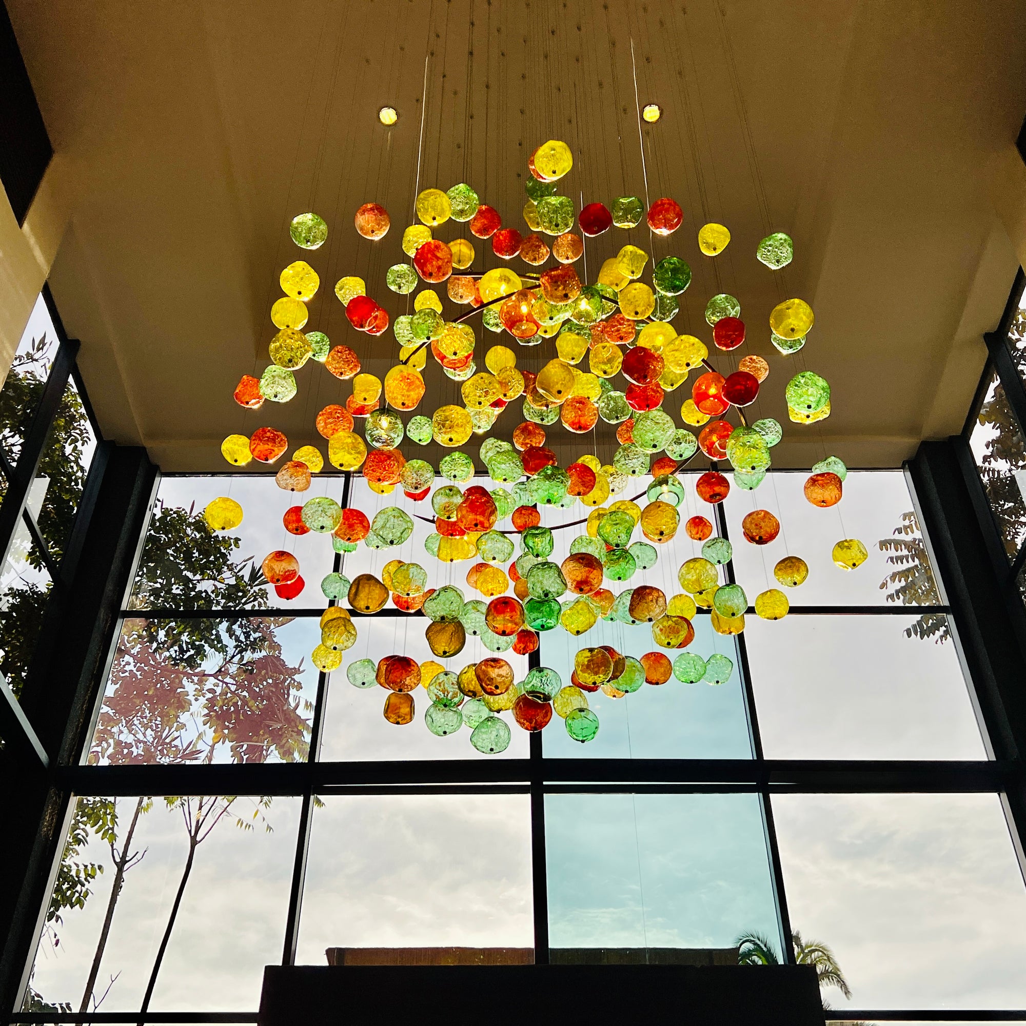 Chandelier 'Chromatic Cluster' hanging cluster – Kitengela Glass
